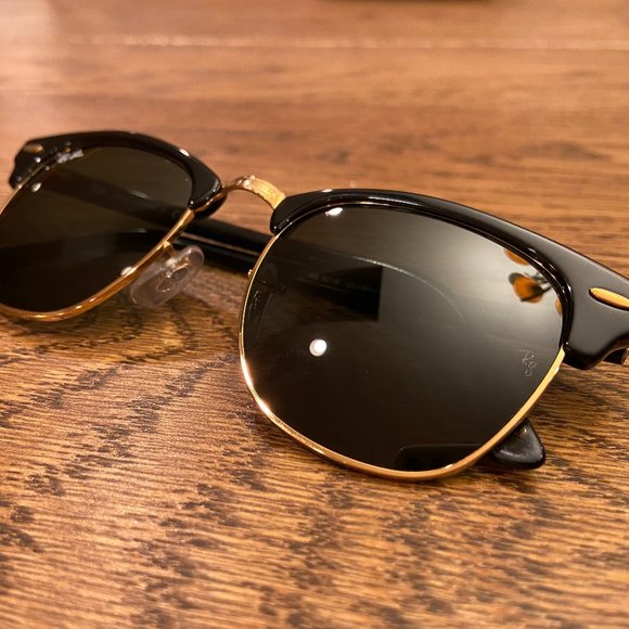 Ray-Ban | Accessories | Nwot Rayban Clubmaster Gold Black | Poshmark